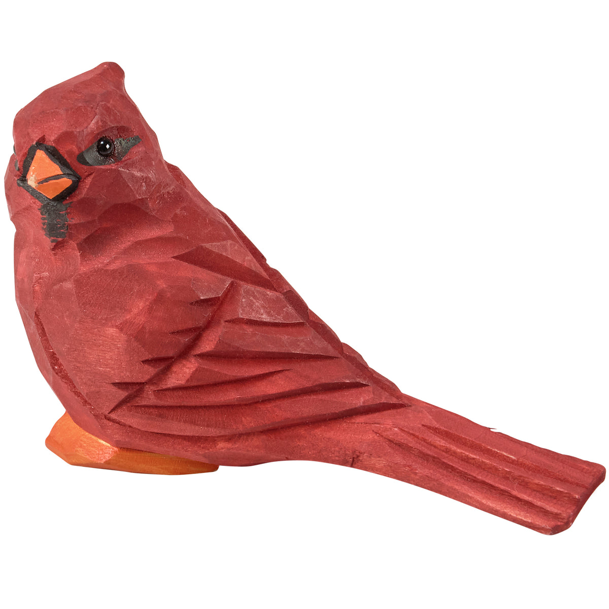 Carved Wood Red Cardinal Figurine – Rust & Cinder