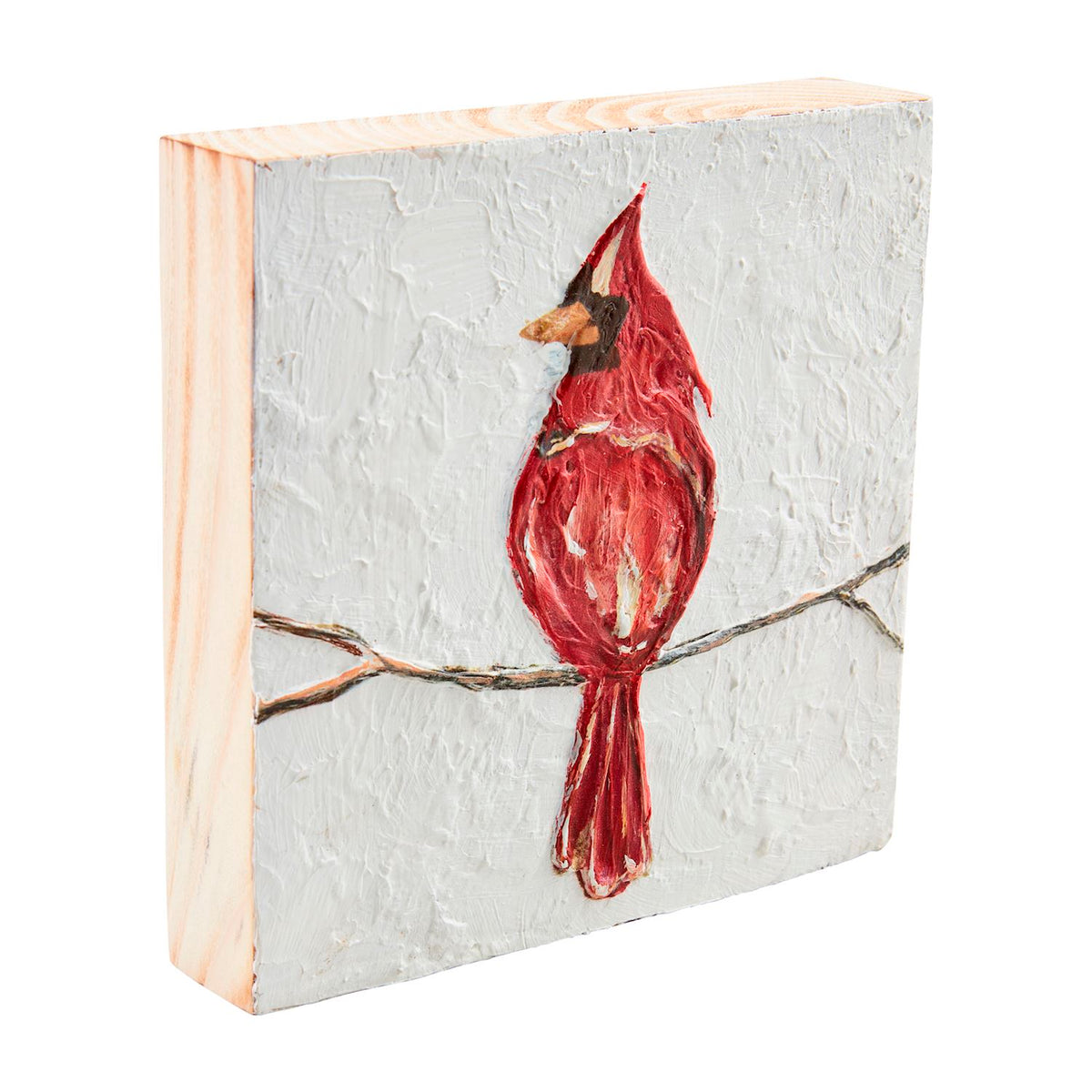 Hand-Painted Wood Cardinal Plaque – Rust & Cinder