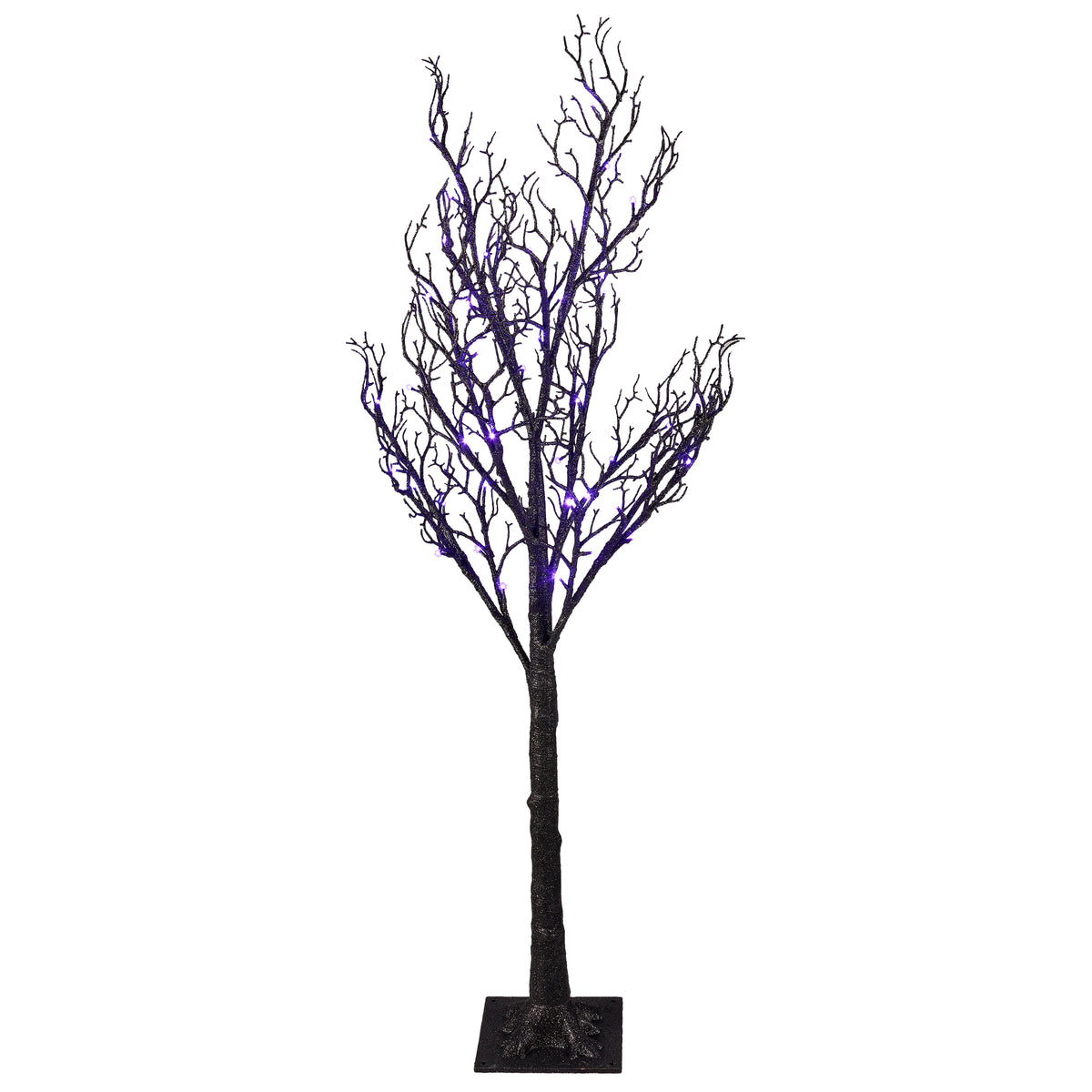 Lighted Spooky Black Glitter Tree – Rust & Cinder