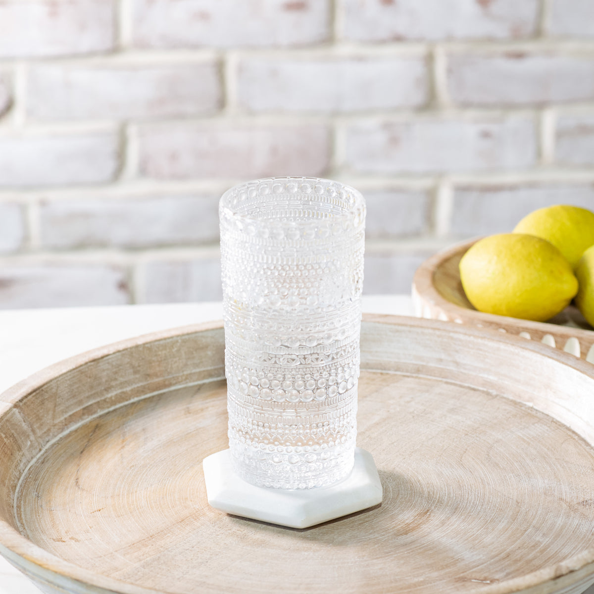 Tall Clear Melamine Dot Drinking Glasses | Set of 4 – Rust & Cinder