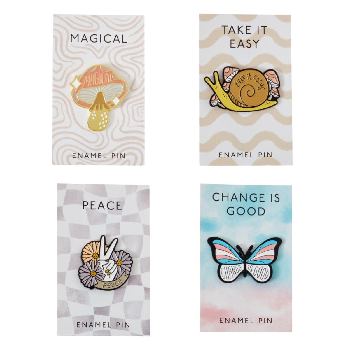 Spring-Themed Enamel Pins – Rust & Cinder