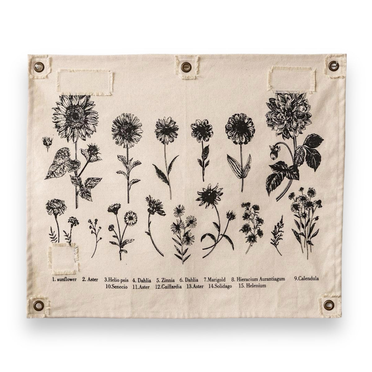 Botanical Flower Tarp Wall Hanging – Rust & Cinder