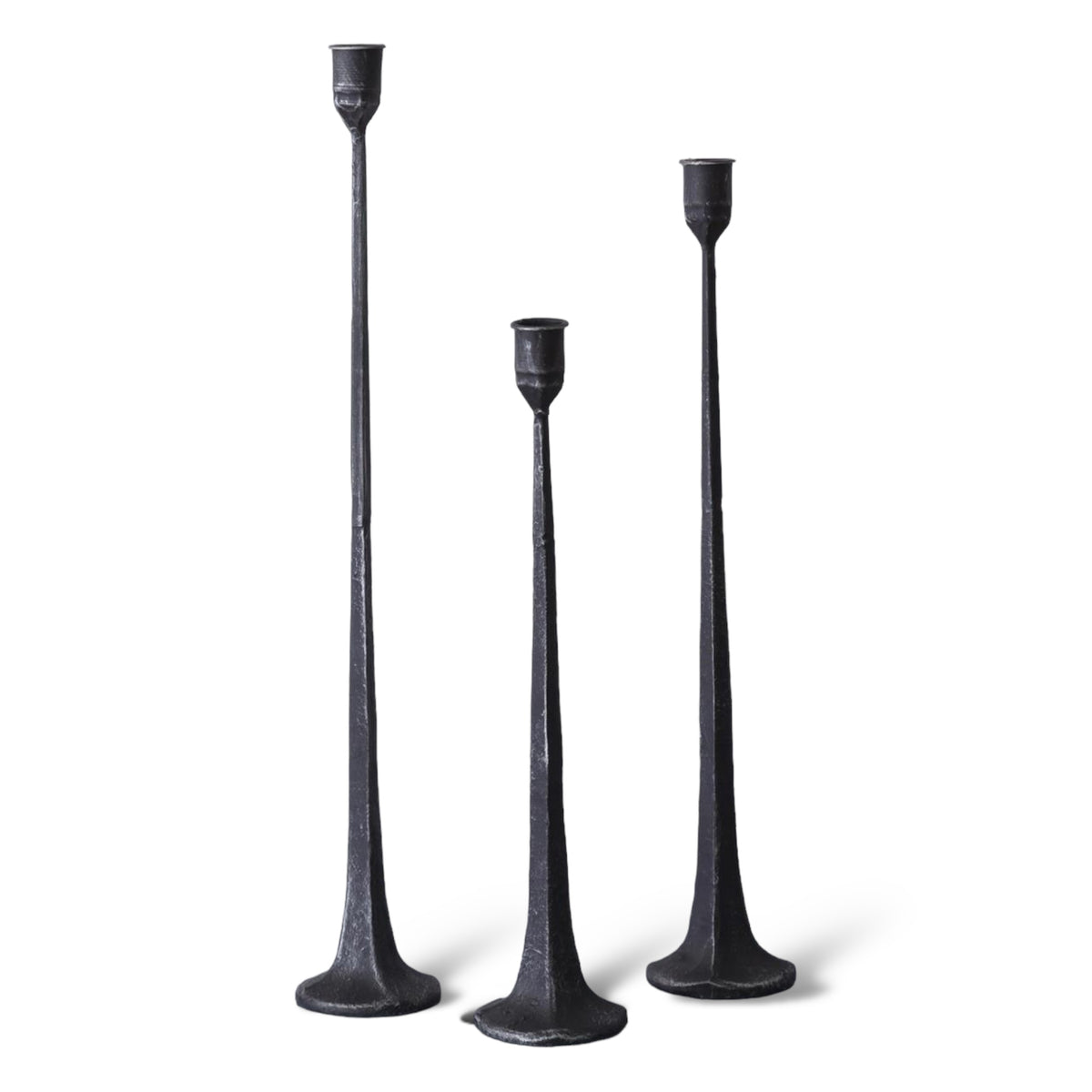 Hand-Forged Cast Iron Metal Candleholders – Rust & Cinder