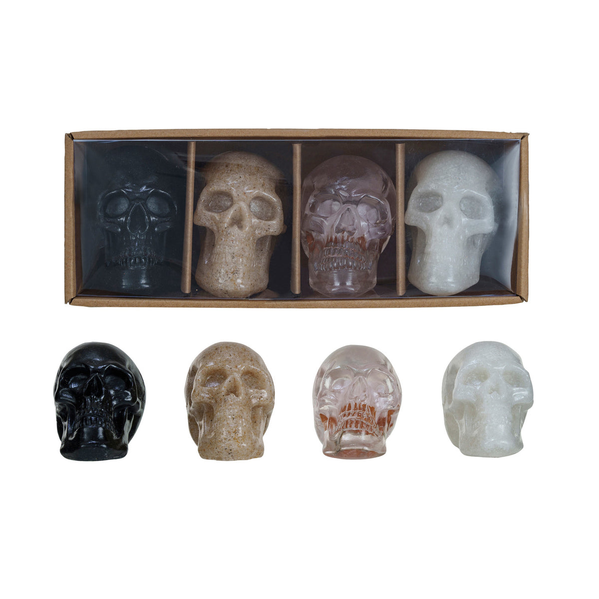 Resin Gemstone Skulls – Rust & Cinder