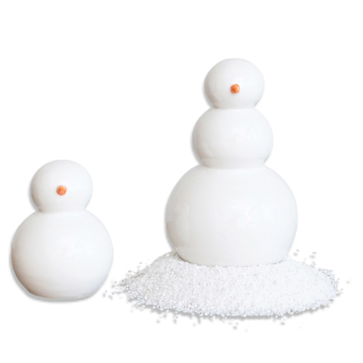 White Lacquer Ceramic Snowman Figurines – Rust & Cinder