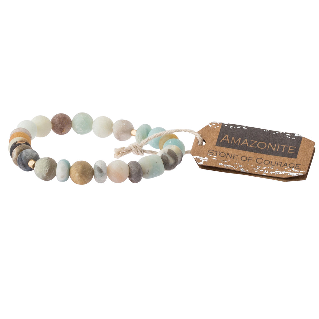 Stone Stack Bracelet Amazonite | Stone of Courage – Rust & Cinder