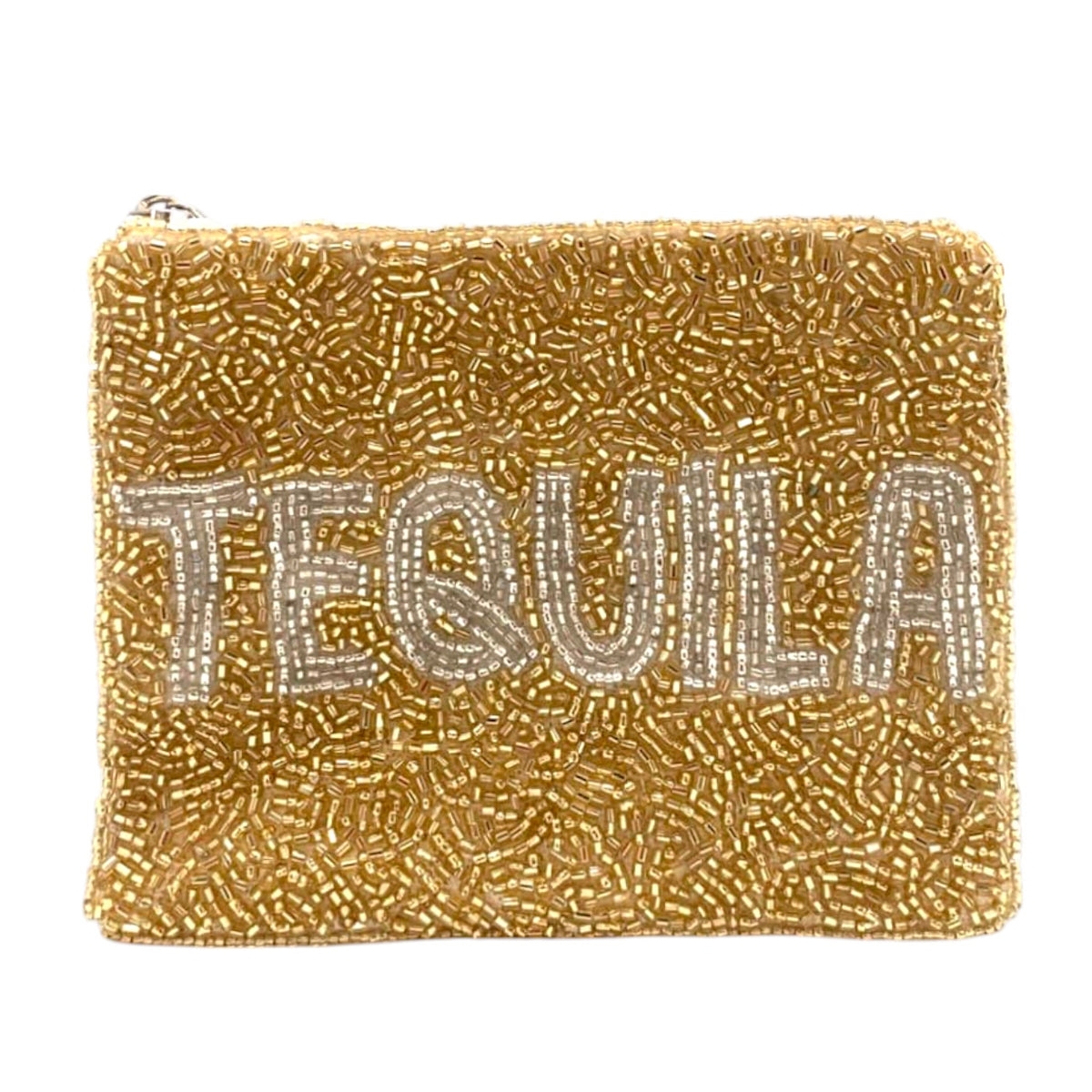 Tequila Gold Beaded Coin Pouch with Zipper – Rust & Cinder