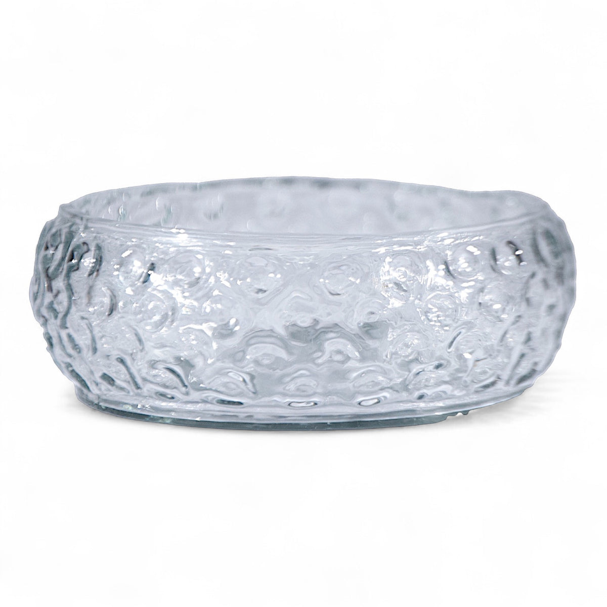 Hand-Blown Glass Inverted Hobnail Bowl – Rust & Cinder