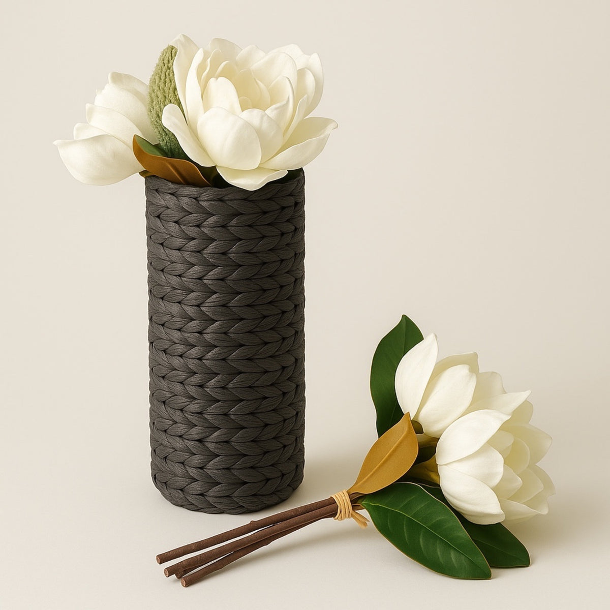 Real Touch Magnolia Stem | 12'' Long – Rust & Cinder