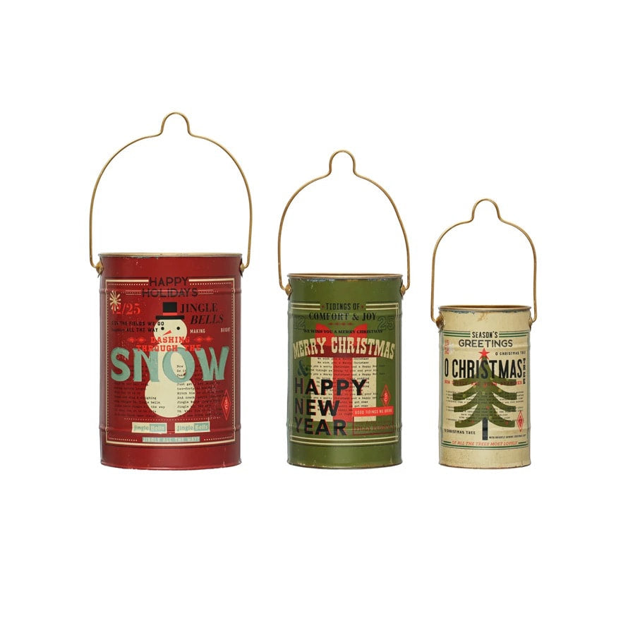 Holiday Metal Buckets with Handles – Rust & Cinder