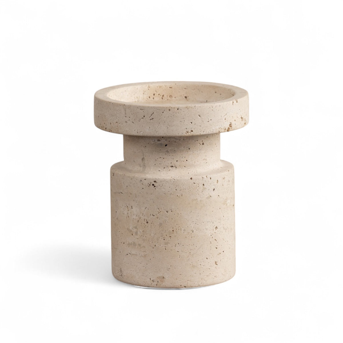 Natural Stone Pillar Candle Stand – Rust & Cinder