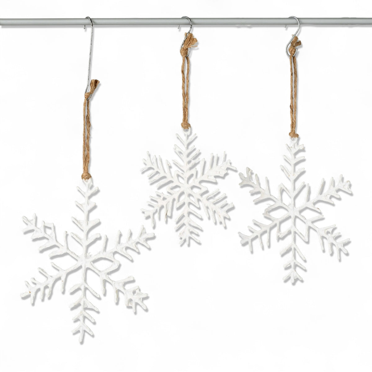 White Paper Pulp Snowflake Ornaments – Rust & Cinder