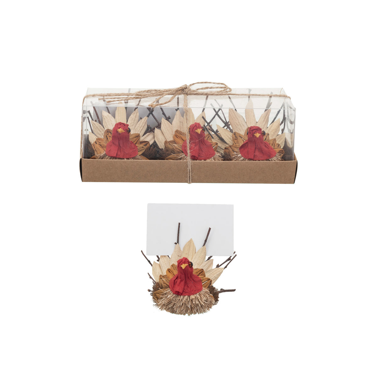 Dried Natural Corn Husk Turkeys with 12 Place Cards (Set of 3) – Rust ...